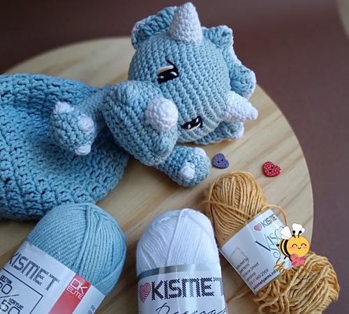 Ravelry: cuddle me triceratops toy pattern by Yarn over with Natasha Smuts