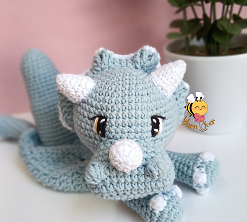 Ravelry: cuddle me triceratops toy pattern by Yarn over with Natasha Smuts