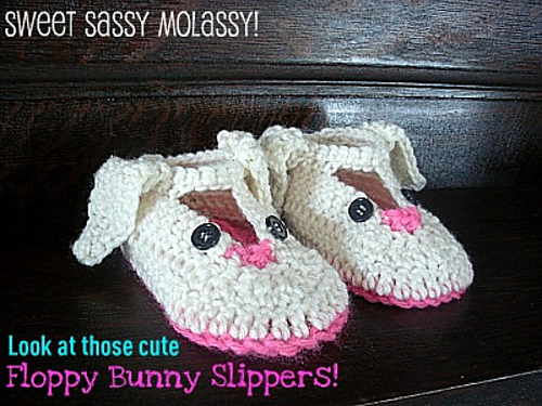 Ravelry: Floppy Bunny Slippers pattern by Leslie Glenn