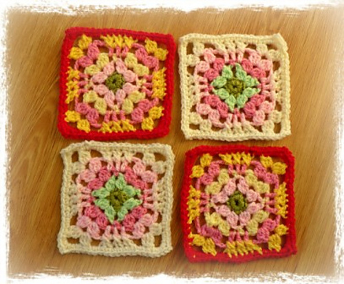 Ravelry: Corner Cluster 6 inch Square pattern by Lois Everett