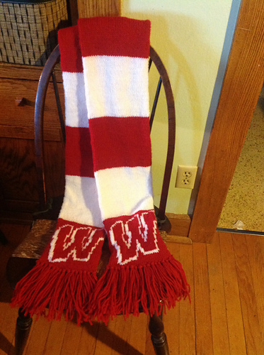 Ravelry: University of Wisconsin Striped Scarf Kit pattern by Melanie Cross