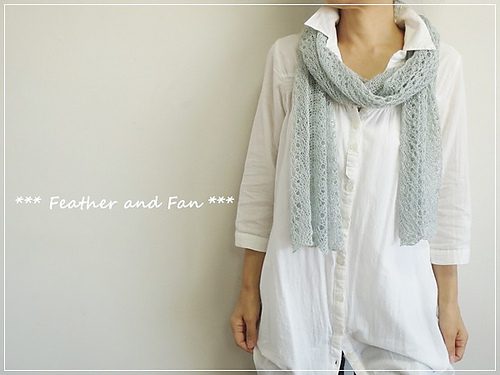 Ravelry: Feather and Fan Short Scarf pattern by Kelly Faller
