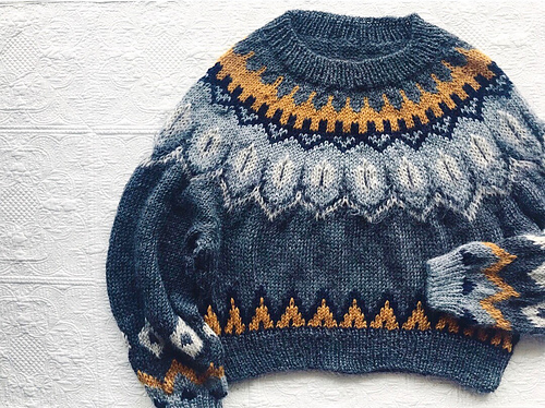 my first attempt at color work with this gorgeous pullover sweater : r ...