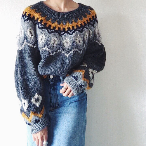 my first attempt at color work with this gorgeous pullover sweater : r ...