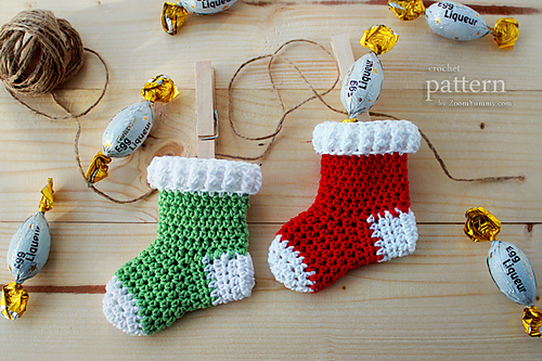 Ravelry: Crochet Christmas Stocking Ornaments pattern by zoom yummy